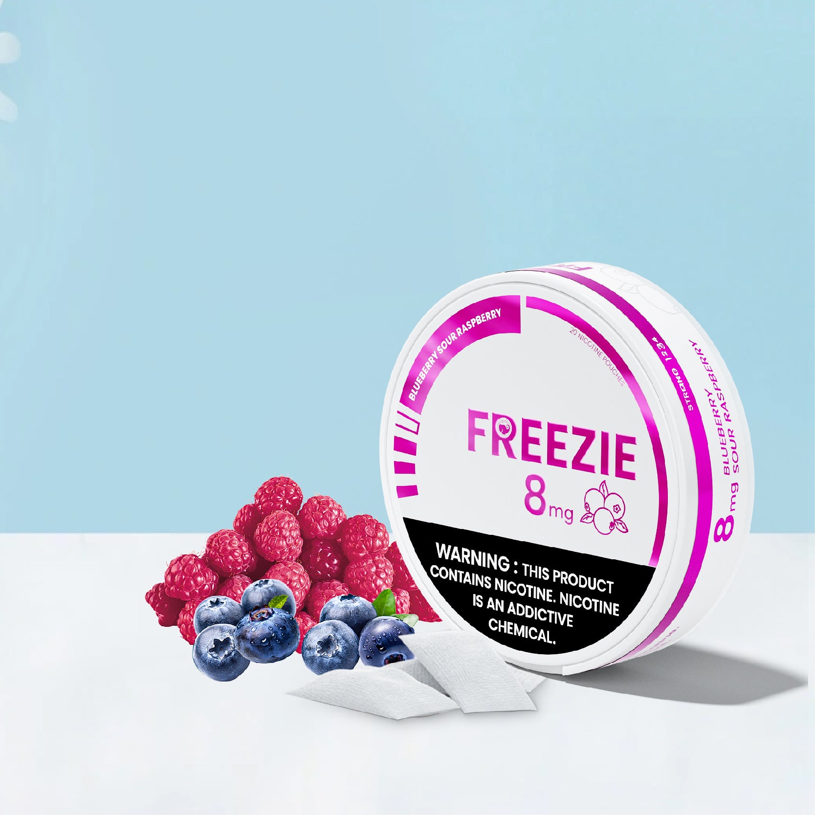 a safer, premium nicotine pouches with superb blueberry sour raspberry ...